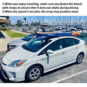 WONITAGO Soft Roof Rack Pads with Single Wrap-Rax Straps and Storage Bag, Universal Car Roof Rack for Surfboard, Kayak, SUP Paddleboard, Canoe, 28" (Pair)