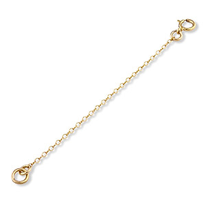 14k Gold Plated Sterling Silver 1mm Necklace Extender Chain 1", 2", 3", 4", 5", 6" (5.5)