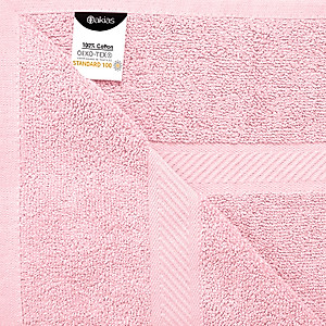 Oakias 6 Pack Small Cotton Towels Pink – 22 x 44 Inches 500 GSM – Hotel, Pool & Gym Towels – Highly Absorbent