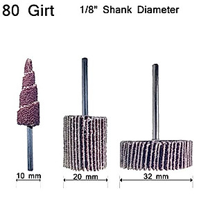 SACKORANGE 30 PCS Abrasive Flap Wheel Sander, 80 Grit 1/8" Shank Diameter Cone Shape Abrasive Sandpaper Flap Sanding Wheel Grinding Head Rotary Tool for Grinding and Polishing