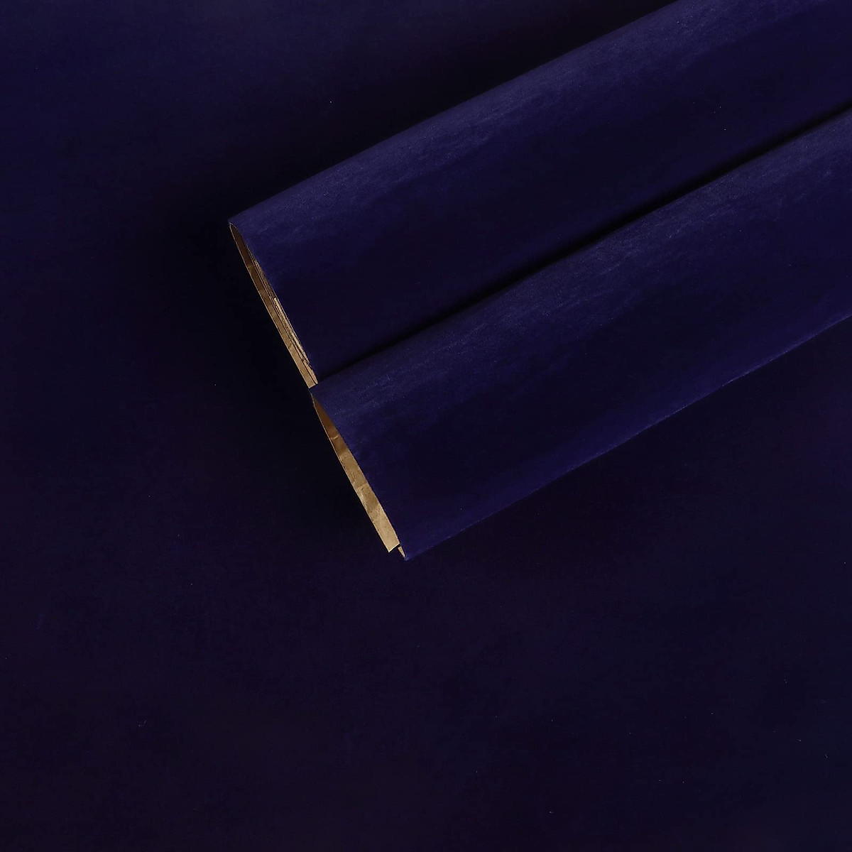 CHIHUT Self Adhesive Velvet Drawer Liner Roll Dark Blue Felt Fabric Velvet Flocking Liner for Jewelry Soft Velvet Wallpaper Peel and Stick Velvet Liner for Box Liner Craft Cabinets Shelf 17.7''x100''