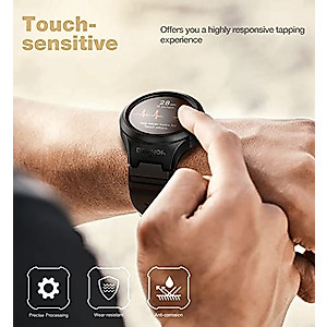 Dexnor for Galaxy Watch 4,Galaxy Watch 5 Case with Band 44mm,[Built-in Adjustable Band & Screen Protector] Rugged Military Grade Shockproof Cover with Band for Samsung Watch 4/5-44mm Women Men-Black