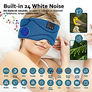 QYCHHJ Bluetooth Sleep Headphones with Ultra Thin Speakers with 24 White Noises Musics Stereo for Sleep Headphones, Sleep Mask, Headband Replacement