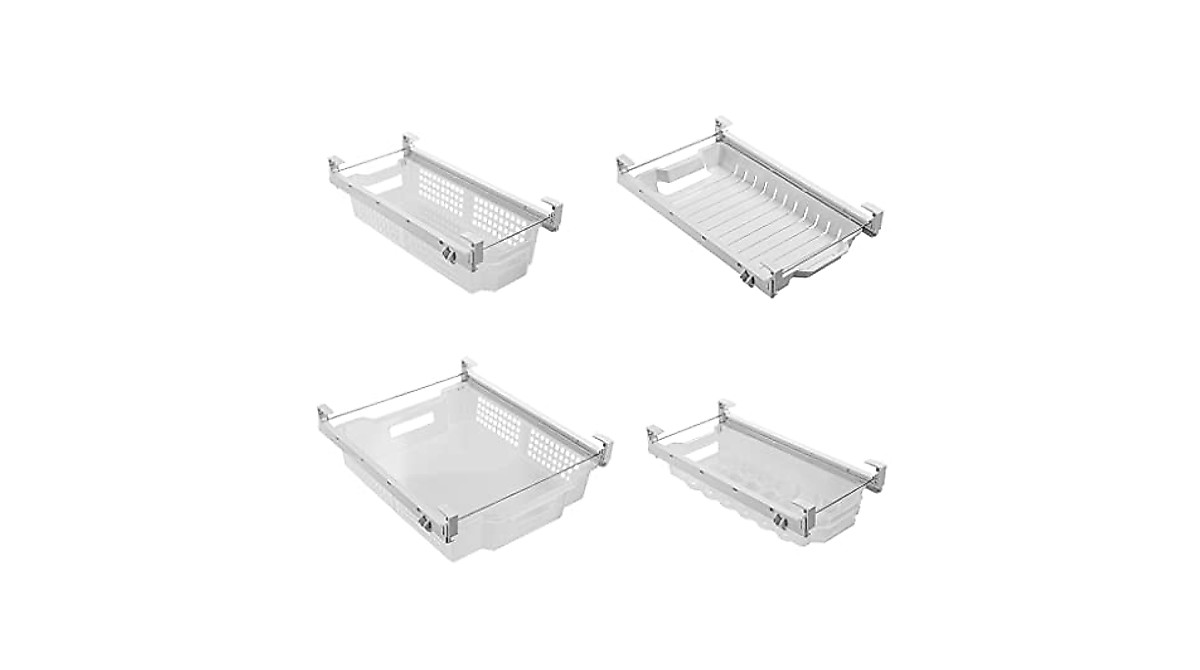 Smart Design Adjustable Pull Out Refrigerator Drawer Set