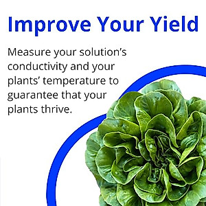 Bluelab PENCON Conductivity Pen and Digital TDS Meter, Water Tester for Temperature and Nutrient (CF, EC, PPM 500, PPM 700), TDS Testing Kit for Hydroponic System and Indoor Plant Grow