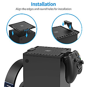 Dust Cover Set for Xbox Series X Console, Dust Filter Covers with 2 Controller Holder Hanger Stand and 8 Dust Plugs Compatible with Xbox Series X