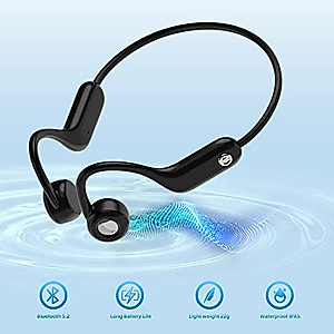 CHENSIVE Bone Conduction Headphones Open Ear Headphones Wireless Bluethooth 5.2 Sport Headphones Earbuds Waterproof with Built-in Mic for Workouts, Running, Cycling, Driving