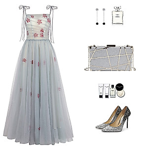 Reberomantic Women Lattice Pattern Metal Handbag Chain Geometric Evening Clutch Purse (Z-Line Silver)