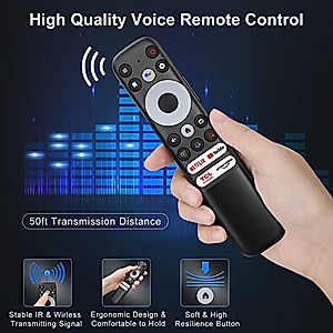 RC902N FMR1 Remote Control for TCL TV Voice Remote,Replacement for TCL 55R646 55S546 65R646 65S546 75R646 75S546 Mini-LED QLED 4K UHD Smart TV