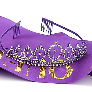 CIEHER BIirthday Sash Queen Crown Kit,Birthday Decorations,Birthday Crowns for Women Girls,Happy Birthday Tiara,Birthday Crown and Sash