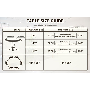 UMINEUX Round Fitted Vinyl Tablecloth with Elastic Edged & Flannel Backing, Waterproof Wipeable Round Table Cover for Indoor Outdoor Patio Use - Fits Tables up to 40" - 44" Diameter(WhiteMarble)