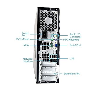 HP Elite Windows 10 Desktop Computer C2D 3.0 PC 8GB 160GB DVDRW WiFi 19 Inch LCD Monitor - Keyboard - Mouse - Power Cord