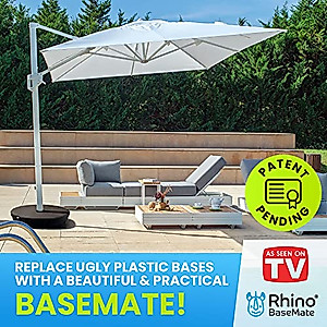 Rhino BaseMate EVA Material - Patio Umbrella Base Weights up to 200 Lb. | for Cantilever Umbrella, Regular Umbrella, or Any Offset Umbrella Base | 4-Part, 900D Heavy-Duty, All-Weather (Round)