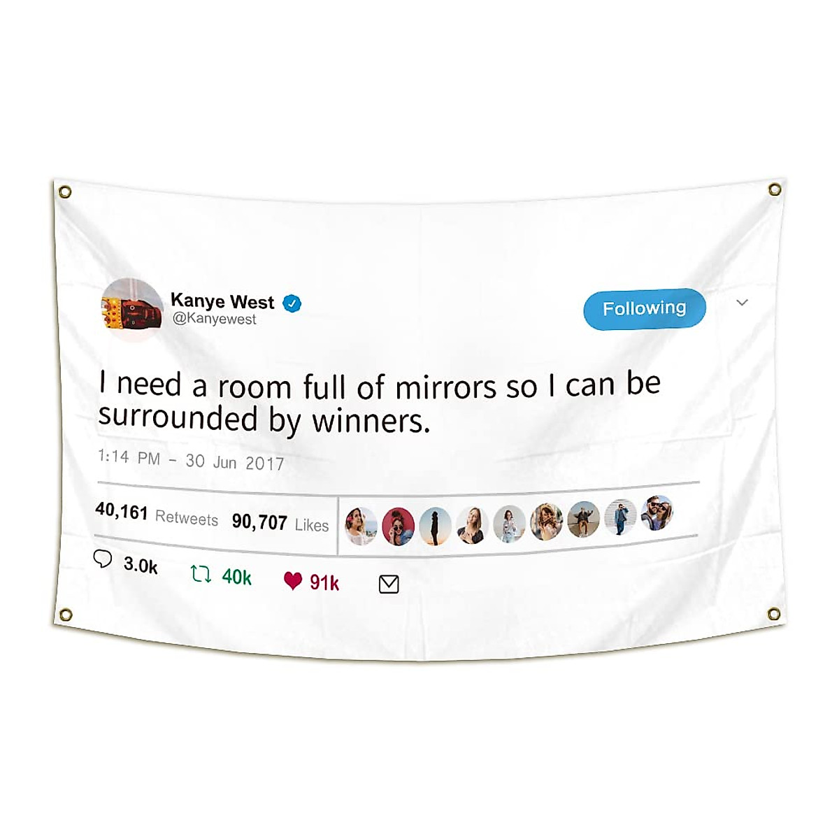 DESFLOPY I Need A Room Full of Mirrors So I Can Be Surrounded by Winners Flag for Man Cave Wall College Dorm Room Decor,Parties 3x5 FT, White