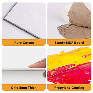 CONDA Artist Canvas Panels 8 x 10 inch, 12 Pack, Primed, 100% Cotton, Artist Quality Acid Free Canvas Board for Painting & Oil