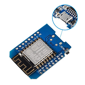 Diitao 4PCS ESP8266 ESP-12F NodeMcu D1 Mini Module for WeMos Lua 4M Bytes WLAN WiFi Internet Development Board Base on ESP8266 ESP-12F for Arduino