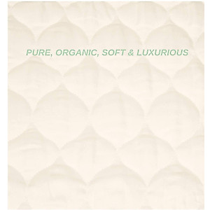 OrganicTextiles Organic Cotton Mattress Pad with 17” Fitted Bed Skirt Deep Pocket (Queen Size), GOTS Certified, Soft Silky Feel, Luxurious Quilted Design, Machine Washable, All Season, Skin Sensitive