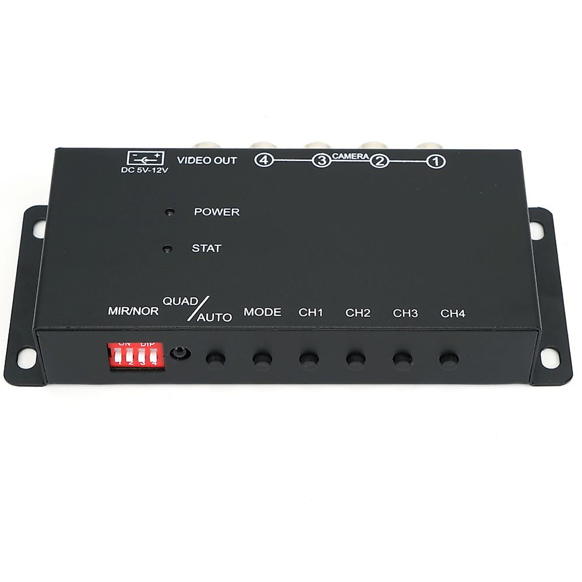 Toughsty™ 4Ch Mini Color Video Quad Splitter Multiplexer Processor Switcher for CCTV Security Camera
