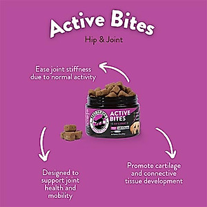Active Bites - Joint and Hip Support Supplement- A Blend of Chondroitin, MSM, and Glucosamine in Each Tasty Chew - Small, Medium, and Large Dog Breed - Duck Flavor - by Best Friend's Essentials