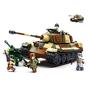Sluban Army Battle of Budapest -The King Tiger Heavy Tank/Tiger Hunting Heavy Tank 2IN1 930pcs