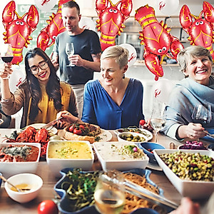 28 Pieces Lobster Balloons, 4 Pieces Aluminum Foil Lobster Balloons Lobster Party Foil Balloons and 24 Pieces White Lobster Latex Balloons for Beach Themed Birthday Bridal Shower Party Decor Supplies