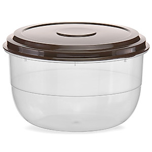 DecorRack Food Storage Container Set, 2.5 Quarts and 5.5 Quarts, BPA Free- Plastic, Food Grade Safe, Heavy Duty Dry Storage Containers, Round Large Food Container Bowl with Airtight Lid (2 Pack)