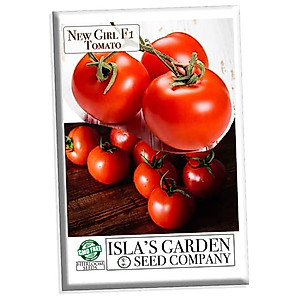 New Girl F1 Tomato Seeds for Planting, 20+ Heirloom Seeds Per Packet, (Isla's Garden Seeds), Non GMO Seeds, Botanical Name: Lycopersicon lycopersicum, Great Home Garden Gift