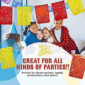 50 Ft Papel Picado Mexicano para Fiesta with Encanto Movie Scenes (12.5 FT x 4) Set of 4 Papel Picado Paper Mexican Party Banners, Encanto Birthday Party Supplies & Cinco de Mayo Decorations
