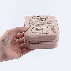 To My Granddaughter Jewelry Box, Gifts from Grandma, Granddaughter Birthday Sunflower Box, Christmas Graduation Valentine Idea For Granddaughter, Case for Earring Ring Necklace, Brides Wedding Gifts