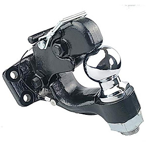 TOPTOW 64183 Pintle Hitch Receiver with 2 inch Hitch Ball, 16,000 lbs. Capacity, Bolt-on Pintle Hook, Fits for Pintle Mount, Fasteners Kit Included…