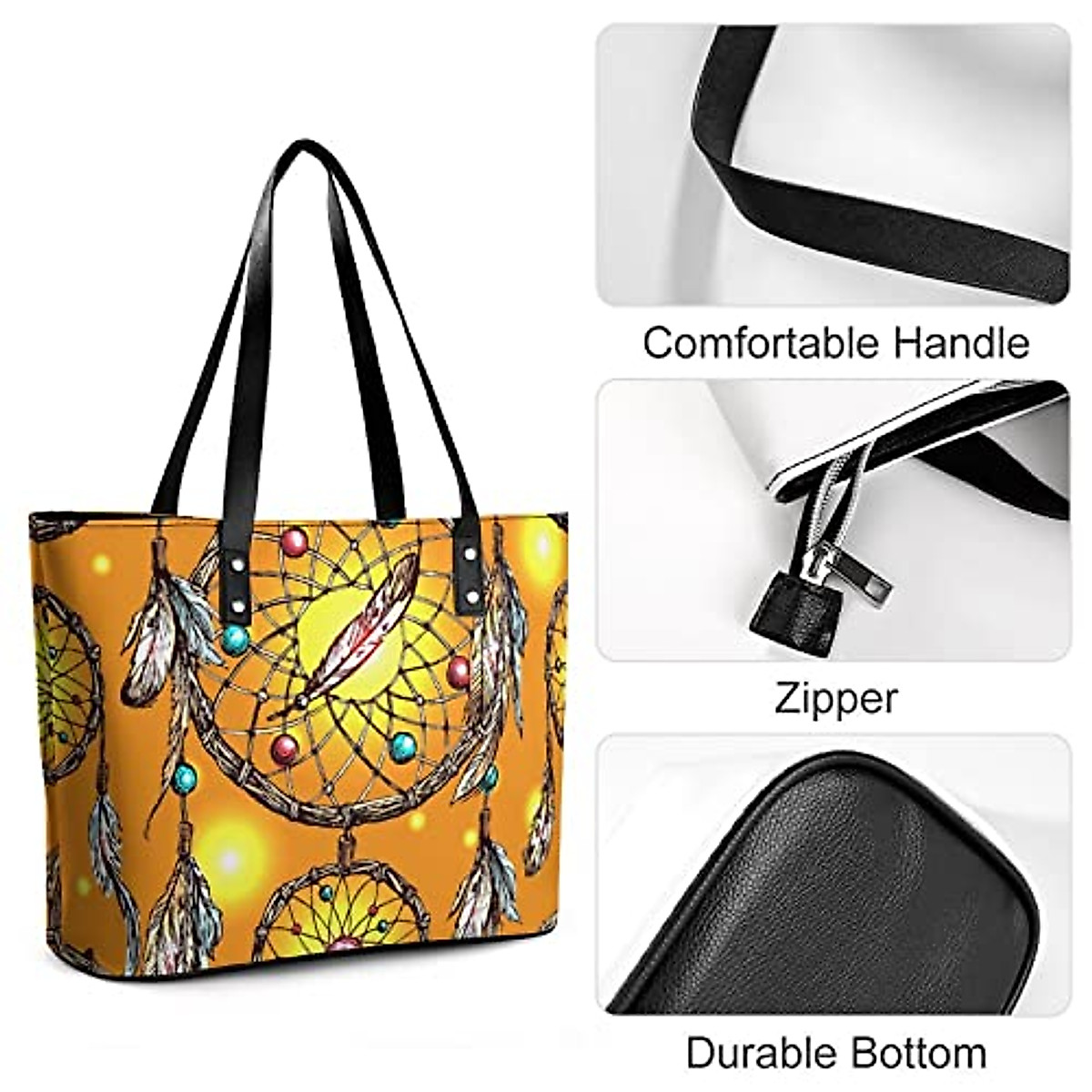 Womens Handbag Dreamcatchers Leather Tote Bag Top Handle Satchel Bags For Lady