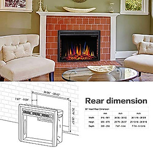 R.W.FLAME 39" Electric Fireplace Insert,Freestanding & Recessed Electric Stove Heater,Touch Screen,Remote Control,750W-1500W with Timer & Colorful Flame Option