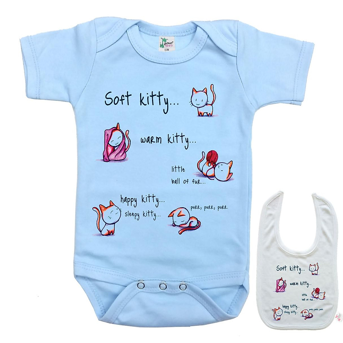 Soft Kitty ..Big Bang Theory Custom Baby bodysuit onesie & matching bib