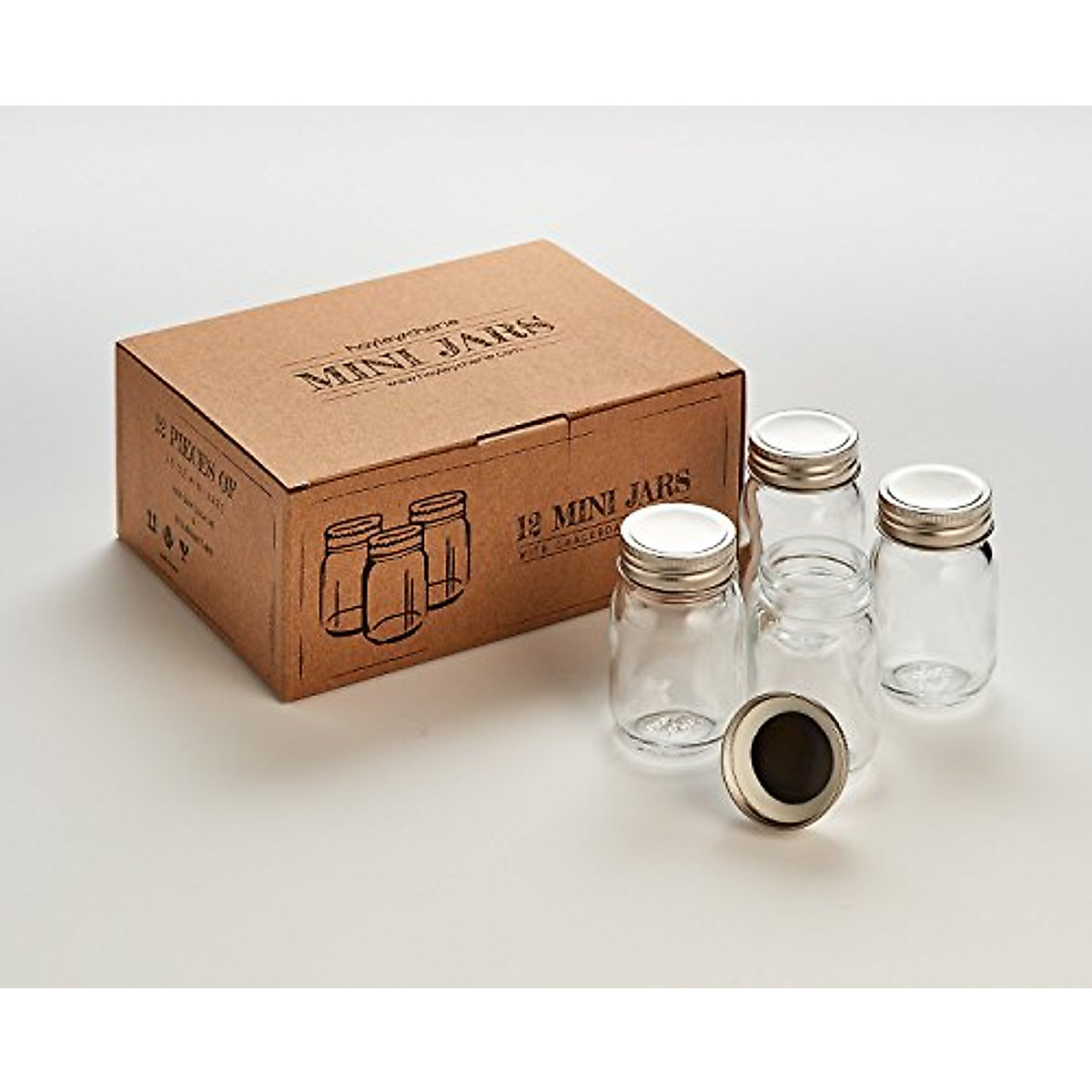 Hayley Cherie 2.5 oz Glass Mason Jars with Metal Lids,12 Pack, Airtight, Small Favor Bottles with Chalkboard Labels for Weddings, Decoration, Parties, DIY, Spices, Baby Shower, Gifts, Candy