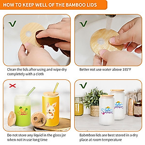 Sublimation Glass Blanks With Bamboo Lid, 16OZ Frosted Sublimation Beer Can Glass with Glass Straws Present Box Mason Jar Cups (8 PACK, Frosted)