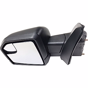 Kool-Vue Mirror Compatible with 2015-2020 Ford F-150 Driver Side Manual Folding, Textured Black, Blind Spot Glass, Manual Glass