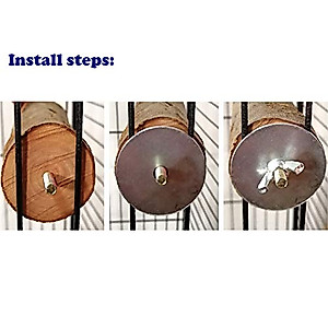 QBLEEV Hamster Chew Toys for Teeth, Wood Chew Sticks Stands Perches for Squirrels Rabbits, Cage Supplies Platform Stands for Birds Parrot Guinea Pigs Chinchilla 3- Pack