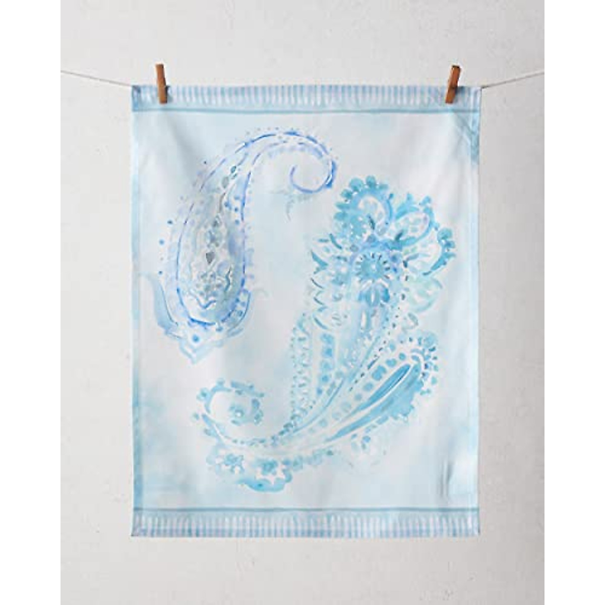 Maison d' Hermine Dish Towels 100% Combed Cotton Premium Easter Kitchen Towels Dishcloth for Home, Kitchen, Dining, Cocktail Parties & Camping, Paisley Blues - (Set of 3)