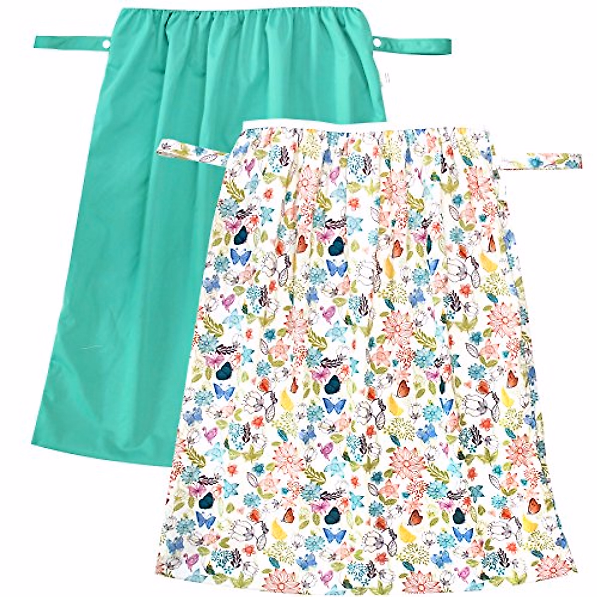 wegreeco Reusable Diaper Pail Liner for Cloth Diaper,Laundry,Kitchen Garbage Cans(2 Pack, Jade, Camellia)