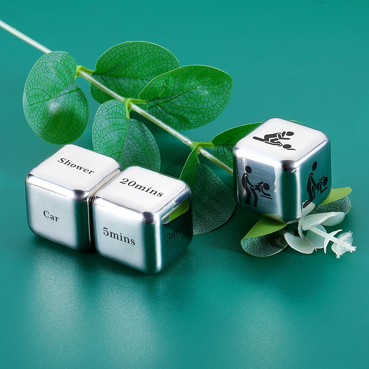 3PCS Love Dice for Adults, Wedding Gifts for Couples, Bachelorette Party Games for Bride, Bridal Shower Gifts, 50th Anniversary, 11th Anniversary Steel, Couple Game for Date Night, Christmas Valentine