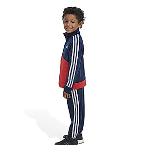 adidas Boys' 2-Piece Color Block Tricot Track Set, Collegiate Navy, 5