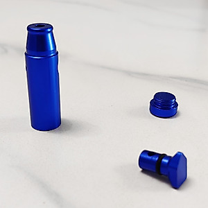 2 Pack Mini Pepper Shaker Premium Metal Spice Dispenser and Sweetener Portable Travel Storage (Anodized Aluminum) (Glass)