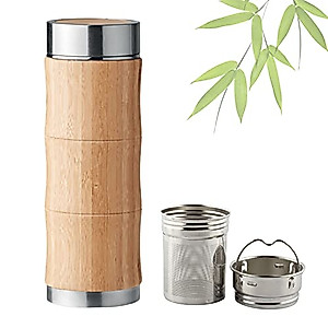 Bamboo Tea Tumbler with Infuser - Enjoy Fresh and Flavorful Tea Anywhere