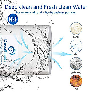 DeepFresh 5 Micron 10" x 2.5" Whole House Sediment Water Filter Replacement Cartridge Compatible with Any 10 inch RO Unit for Removal of Sand, Silt, Dirt (8 Pack, 5 Micron)
