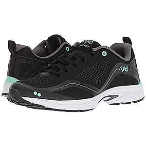 Ryka Women's Sky Bolt Athletic Shoe, Black/Grey/Mint, 7.5 M US