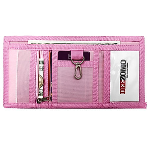 AI-DEE RFID Trifold Canvas Outdoor Cartoon Wallet for Kids/Slim Front Pocket Wallet with Zipper (Mermaid)