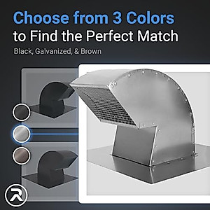 Goose Neck Painted Exhaust Roof Vent (10 Inch, Black)