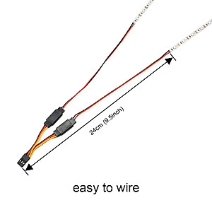 elechawk LED Light Strip for RC Fixed Wing Airplane Flying Wing Plane AR Wing Drone Model Car Truck (White)