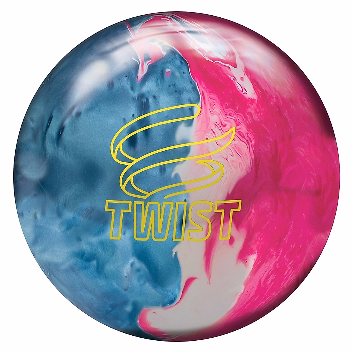 Brunswick Bowling Twist Reactive Ball, Sky Blue/Pink/Snow, Size 9
