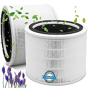 2 Pack Core 200S True HEPA Filter Replacement Compatible with LEVOIT Core 200S Air Purifier, 200S Premium Pet Air Filter Part, 200S Filters Replaces Purifier Filter for Smoke Pollen Dander Hair Smell